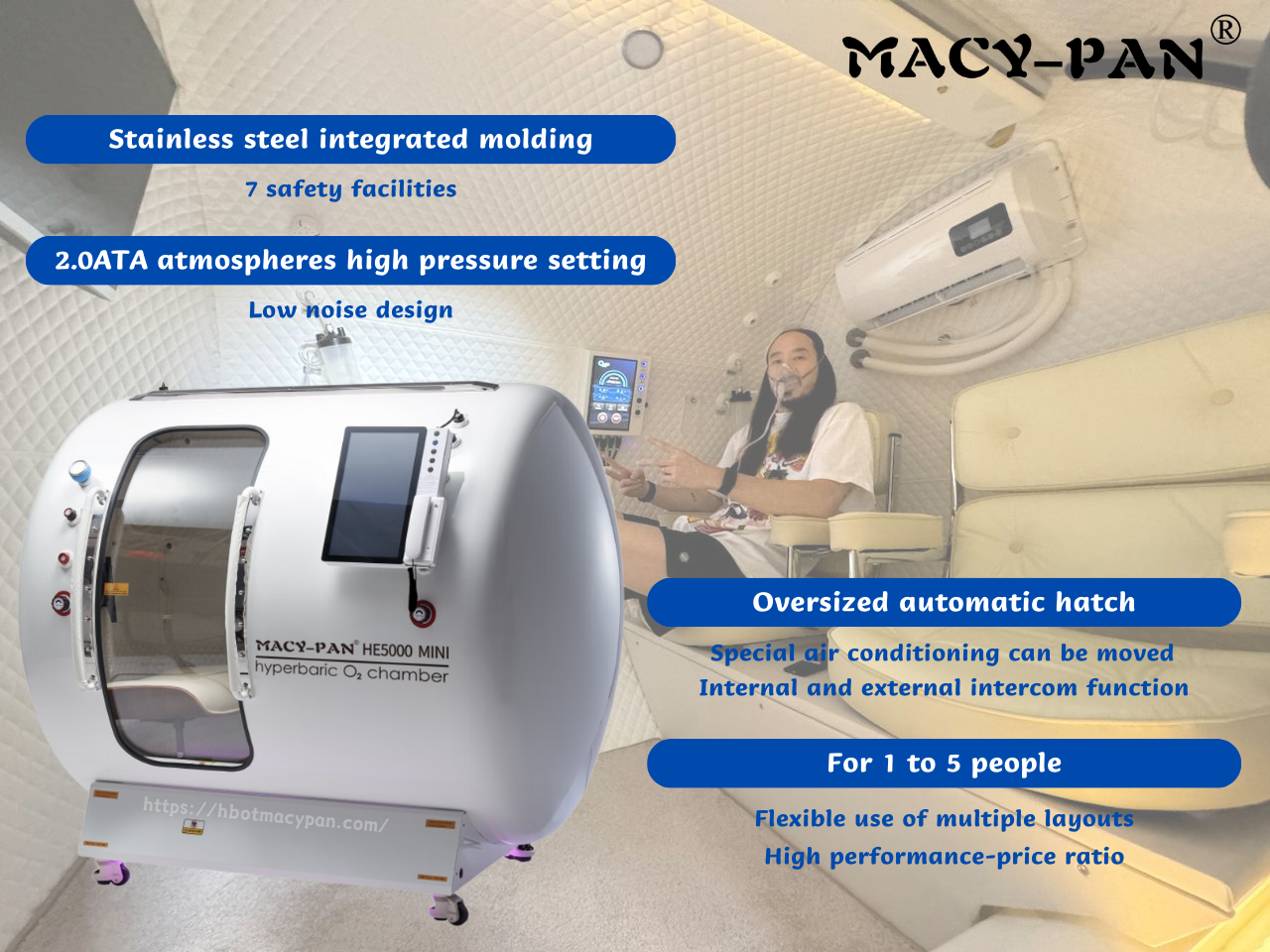 Wholesale Macy Pan 2 Person Hyperbaric Chamber Hard Style 2 Person ...