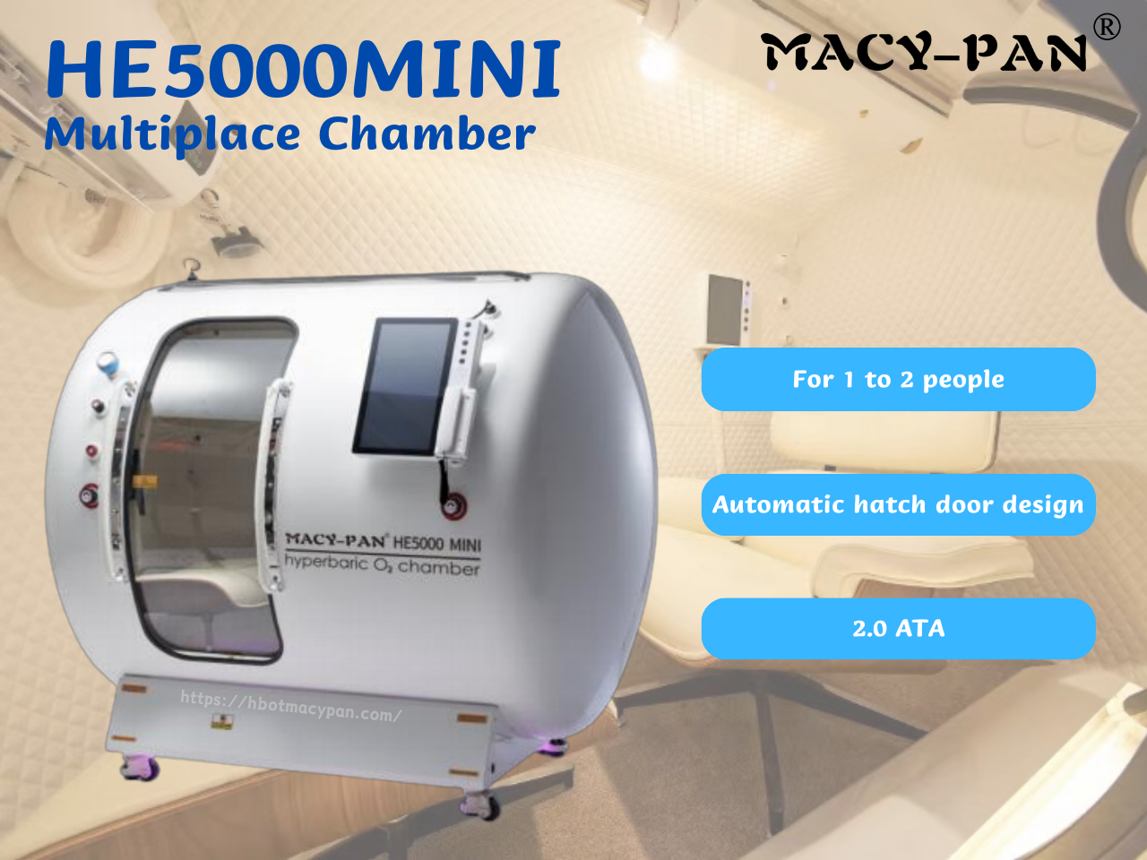 Wholesale Macy Pan Hyperbaric Chamber Hard Style 2 Person Hyperbaric ...